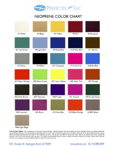 Neoprene and Foams (Color Chart)